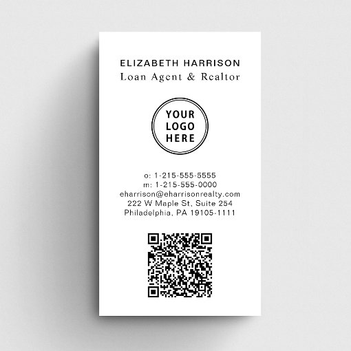 Professional QR Code Logo Photo Business Card | Zazzle