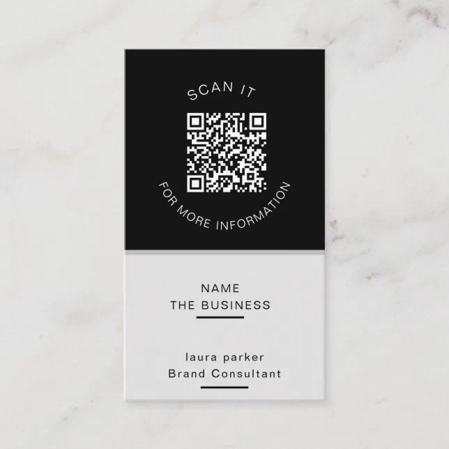 Professional QR Code Minimal Scannable Promotion Business Card | Zazzle