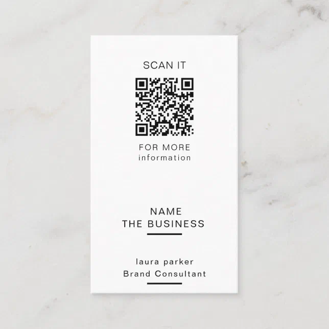 Professional QR Code Minimal Scannable Promotion Business Card | Zazzle