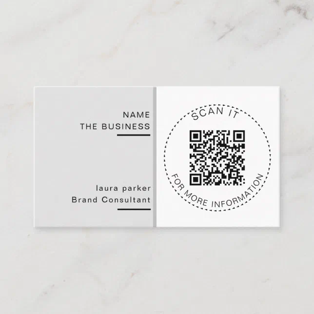 Professional QR Code Minimal Scannable Promotion Business Card | Zazzle