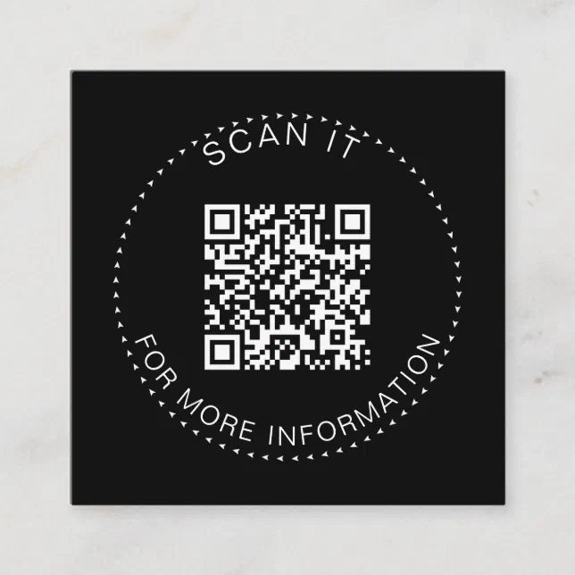 Professional QR Code Minimal Scannable Promotion Square Business Card ...