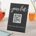 Professional QR Code Price List Pedestal Sign | Zazzle