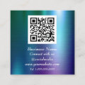 Professional QR Code Scannable Blue Metallic Square Business Card | Zazzle