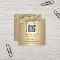Professional QR Code Scannable Gold Glitter Square Business Card | Zazzle