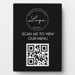 Professional QR Code Sign Restaurant Menu Plaque | Zazzle