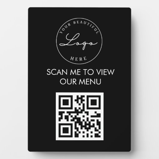 Professional QR Code Sign Restaurant Menu Plaque | Zazzle