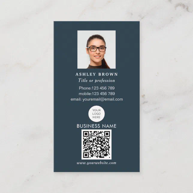 Professional QR code Simple real estate photo Busi Business Card | Zazzle