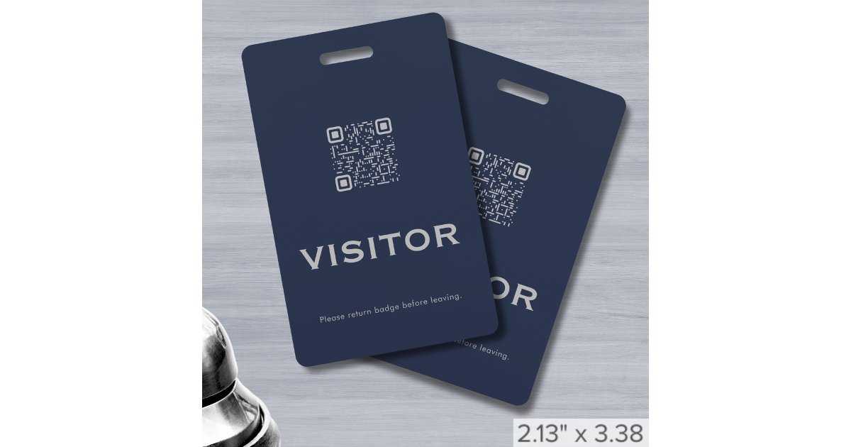 Professional QR Code Visitor Badge | Zazzle