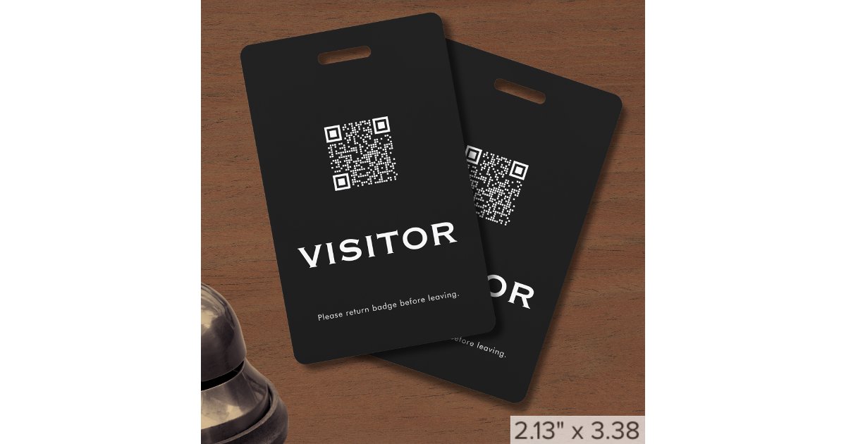 Professional QR Code Visitor Badge | Zazzle