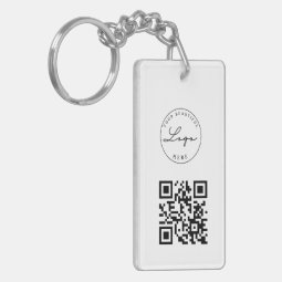 Professional QR Code Your Logo Custom Keychain | Zazzle