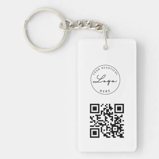 Professional QR Code Your Logo Custom Keychain | Zazzle