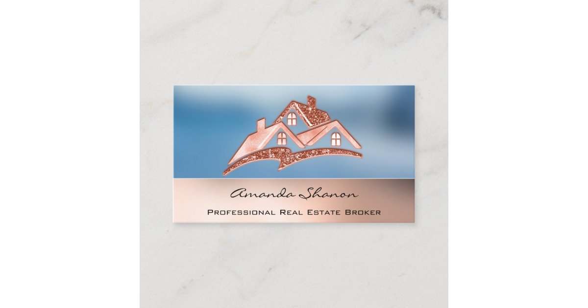 Professional Real Estate Agent Broker Smoky Blue Business Card | Zazzle