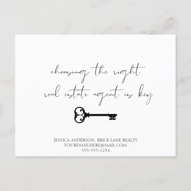 Professional Real Estate Key Promotional Postcard | Zazzle