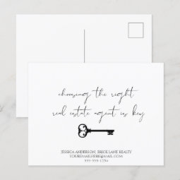 Professional Real Estate Key Promotional Postcard | Zazzle
