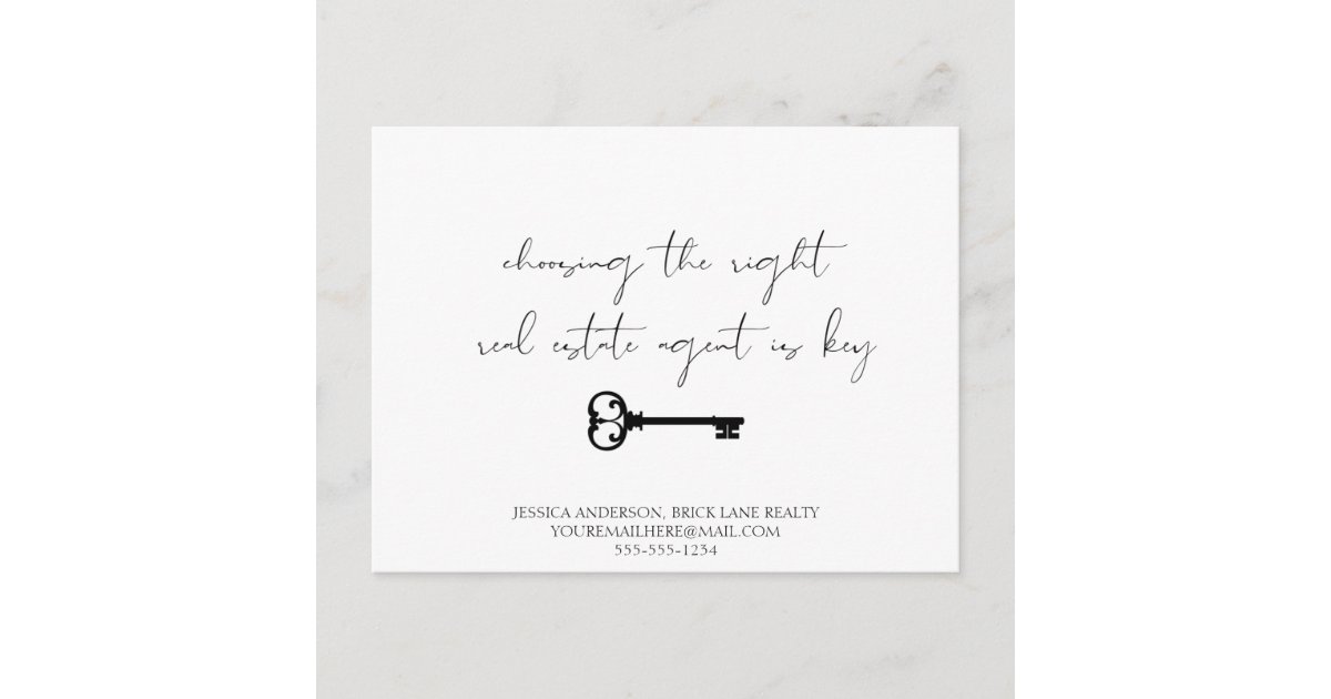 Professional Real Estate Key Promotional Postcard | Zazzle