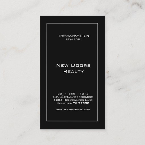 Professional Real Estate Modern Classic Doors Business Card | Zazzle