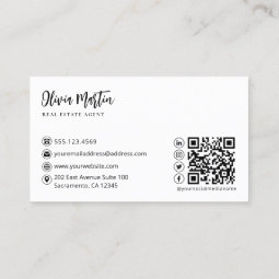 Professional Real Estate | Photo QR Code Business Card | Zazzle