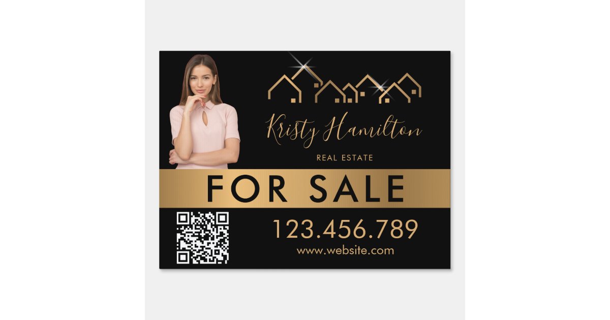 professional real estate QR code photo for sale Sign | Zazzle