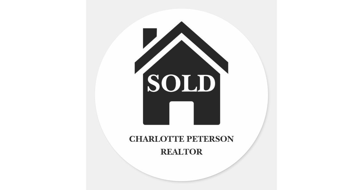 Professional Real Estate Sold Classic Round Sticker | Zazzle