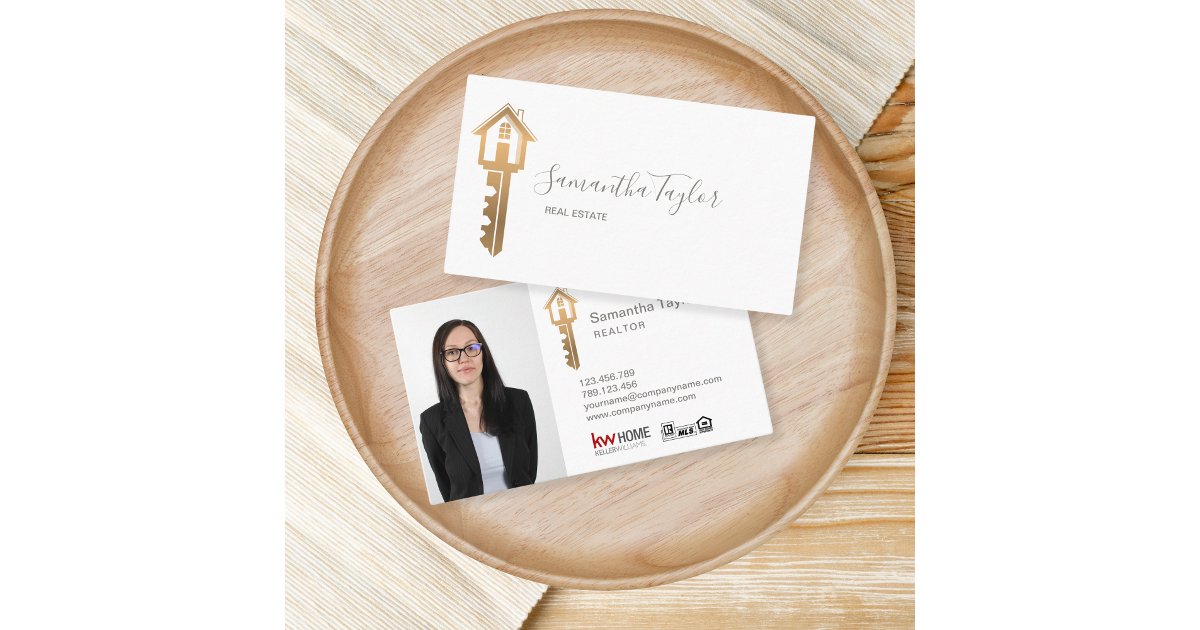 Professional Realtor Real Estate Add Photo Key Bus Business Card | Zazzle