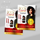 Professional Red & Gold Book Launch Flyer | Zazzle