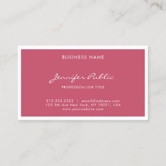 Professional Red Modern Handwritten Name Template Business Card | Zazzle