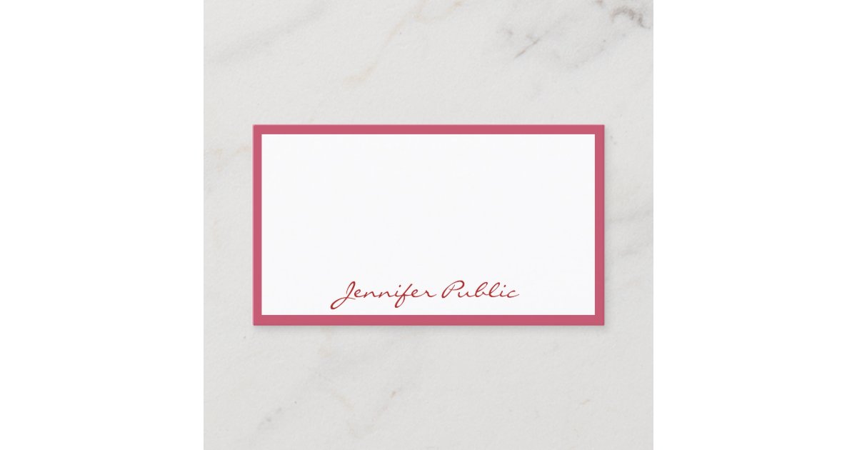 Professional Red Modern Handwritten Name Template Business Card | Zazzle