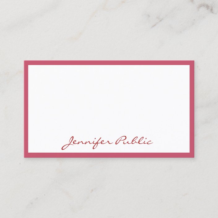 Professional Red Modern Handwritten Name Template Business Card ...