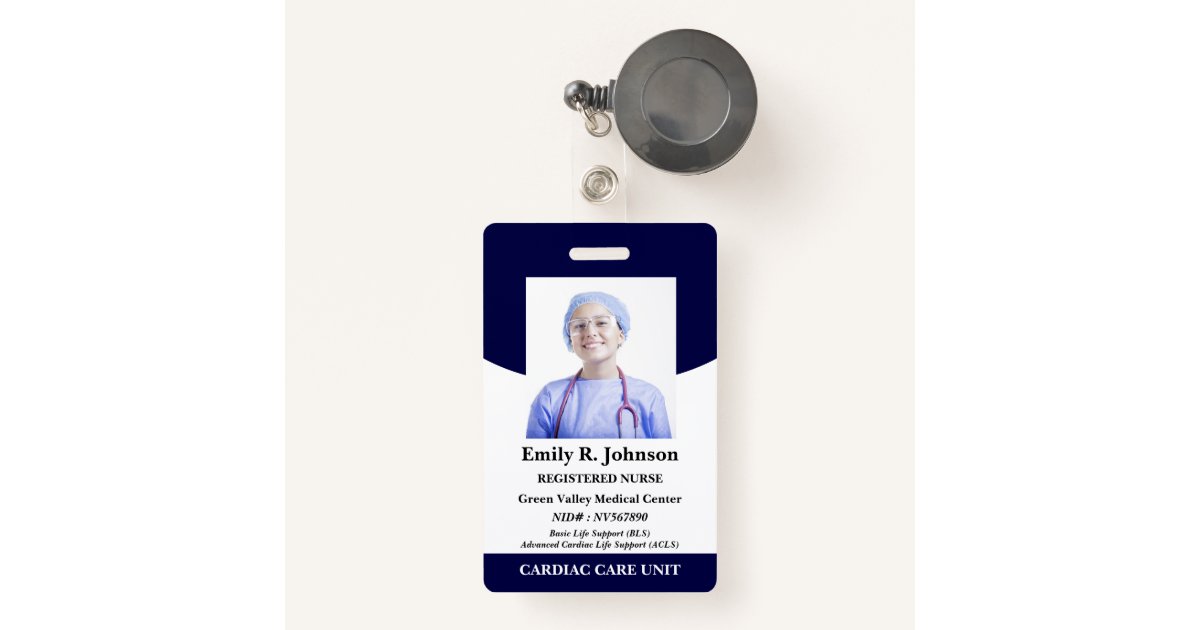 Professional Registered Nurse ID Badge | Zazzle