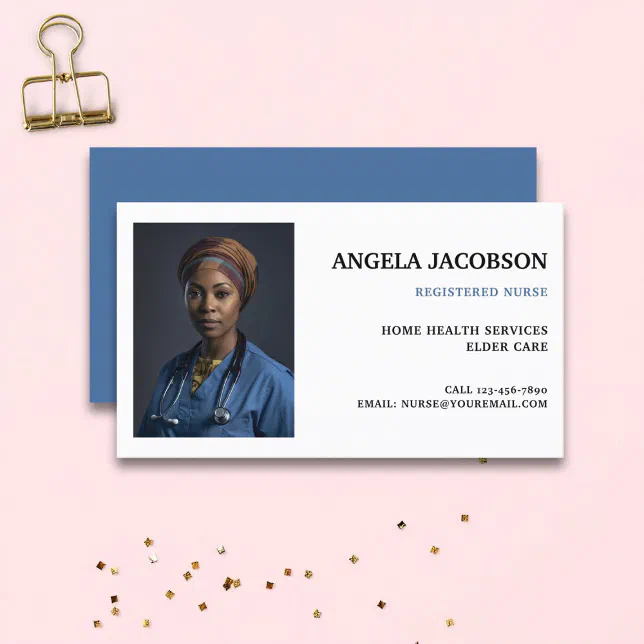 Professional Registered Nurse Photo Business Card | Zazzle