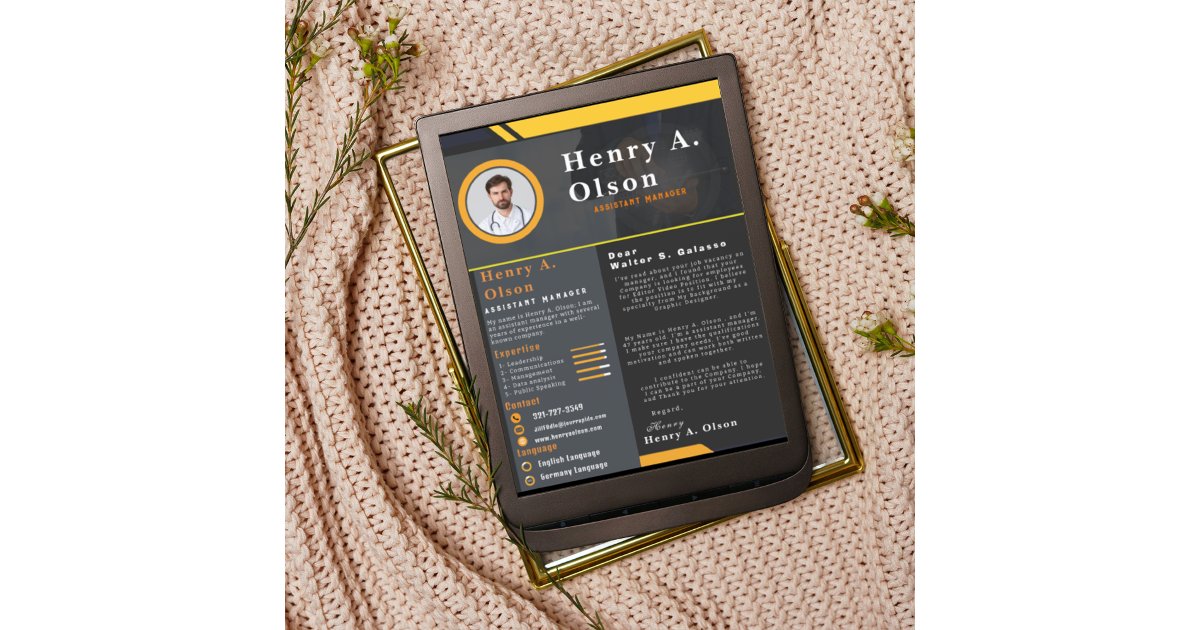 Professional Resume Template with Photo | Zazzle