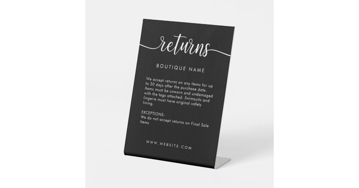 Professional Retail Store Return Policy Pedestal Sign Zazzle professional-retail-store-return-policy-pedestal-sign-zazzle