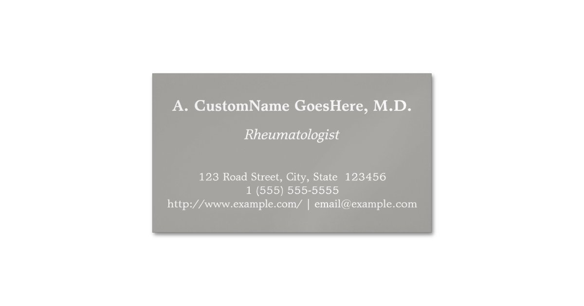 Professional Rheumatologist Magnetic Business Card | Zazzle