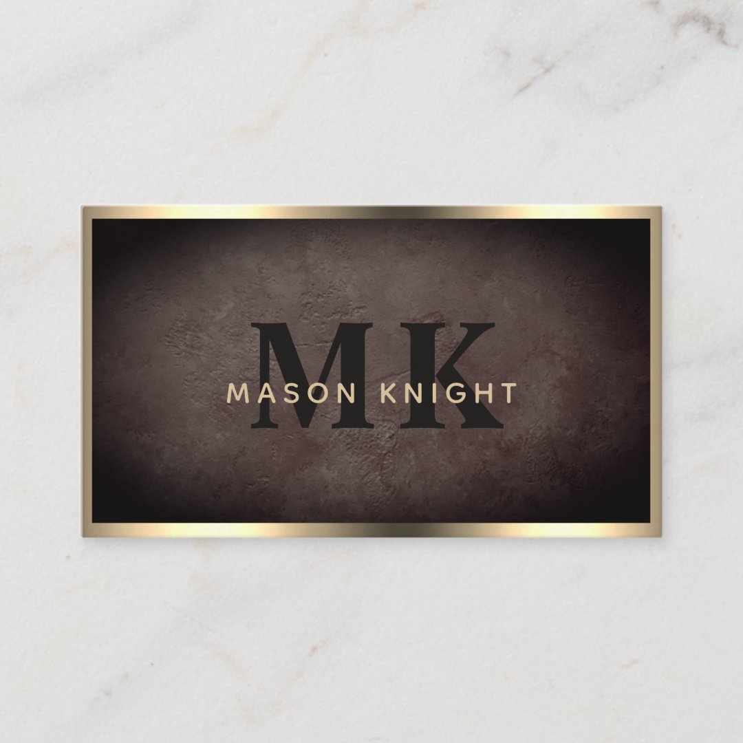 Professional Rock Slate Stone & Gold Luxury Design Business Card | Zazzle