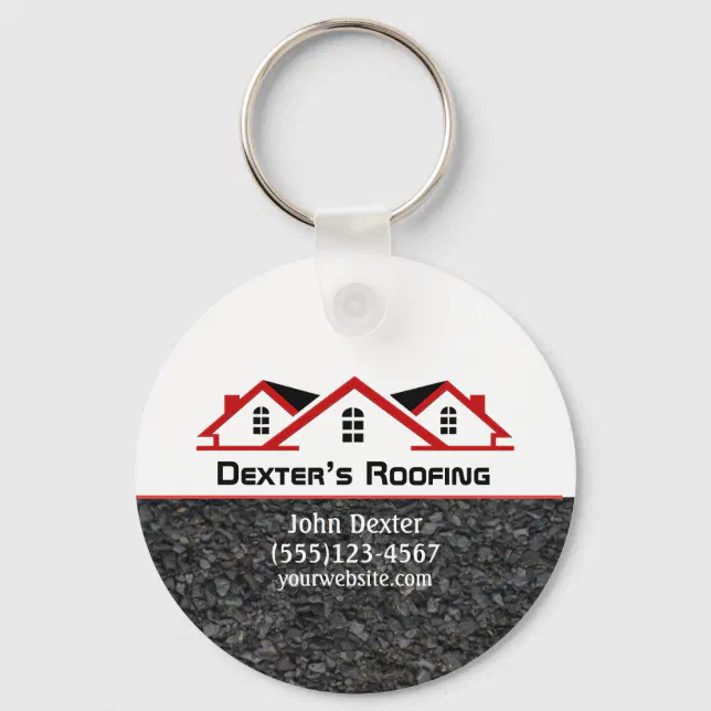 Professional Roofing Company Construction Business Keychain | Zazzle
