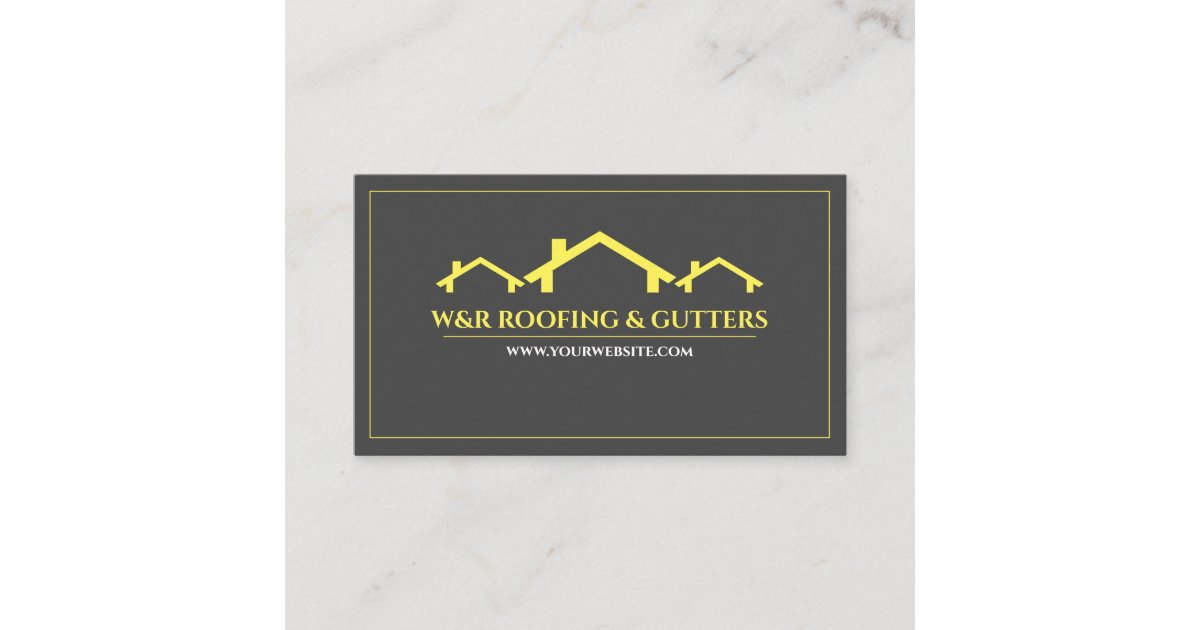 Professional Roofing & Gutters Business Card | Zazzle