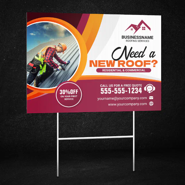 Professional Roofing Repairs Installation Service Sign | Zazzle
