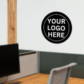 Professional Round Business Logo Black & White Wall Decal | Zazzle