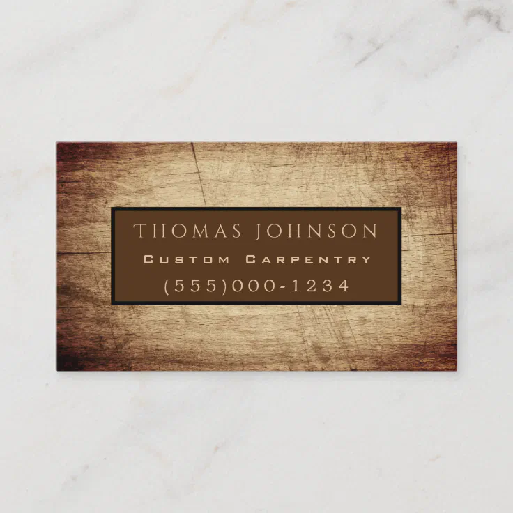 Professional Rustic Wood Worker Carpentry Business Card | Zazzle