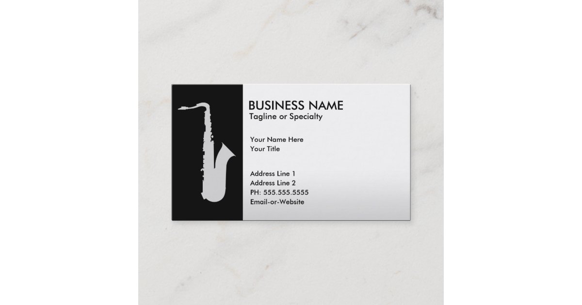 professional saxophone business card | Zazzle