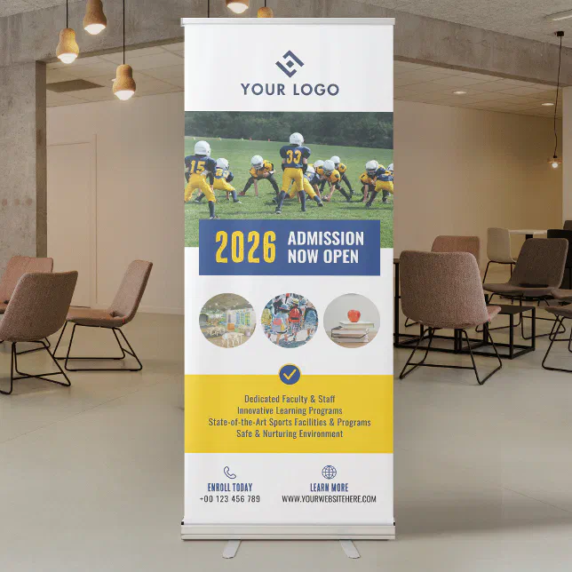 Professional School Logo Photo Collage Marketing Retractable Banner ...