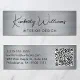Professional Script QR Code Silver Mini Business Card | Zazzle