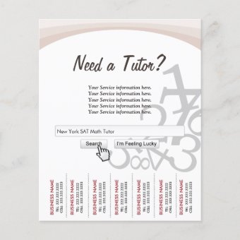 Professional Search Bar Math Tutor Flyers | Zazzle