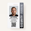 Professional Security Guard Officer ID Photo Gray Badge | Zazzle
