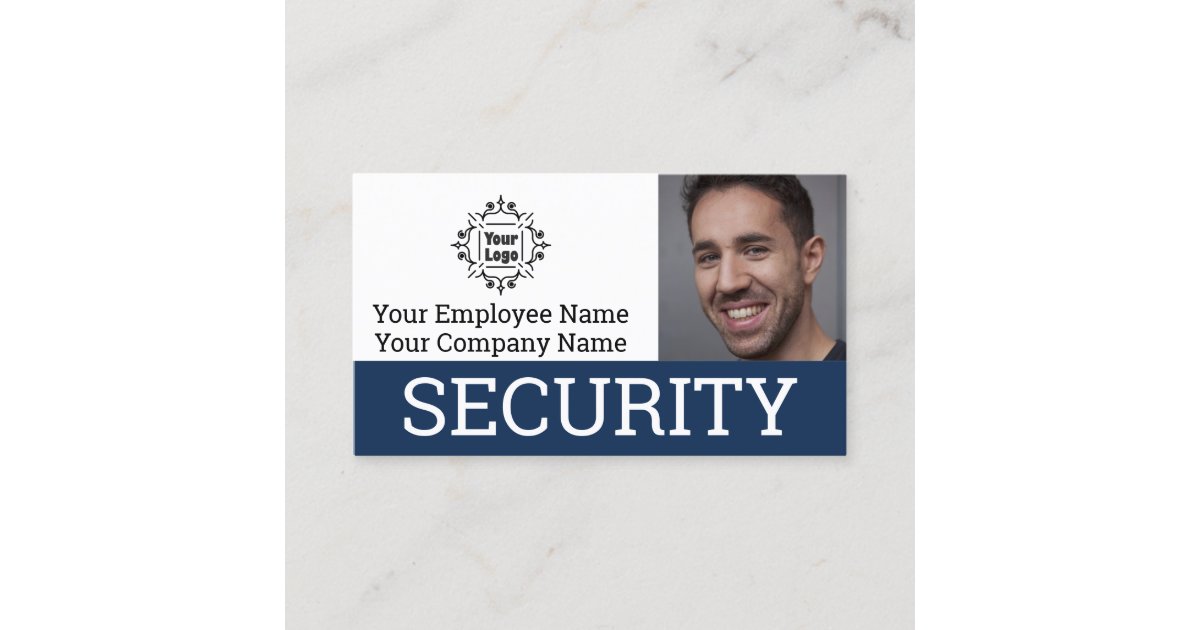 Professional Security Guard Photo ID Business Card | Zazzle