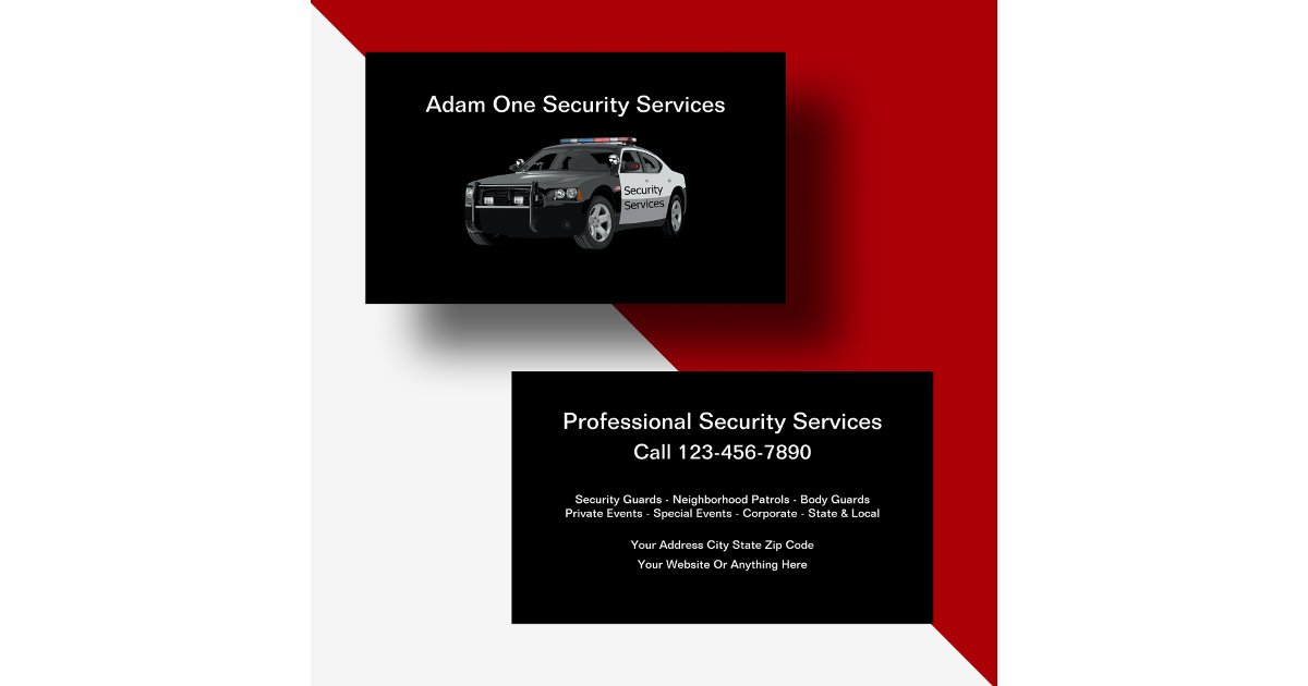Professional Security Services Business Card | Zazzle