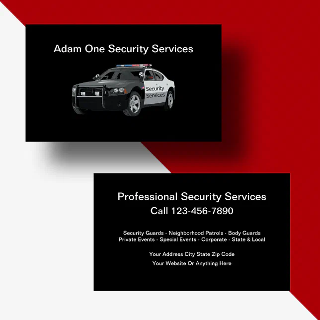 Professional Security Services Business Card | Zazzle