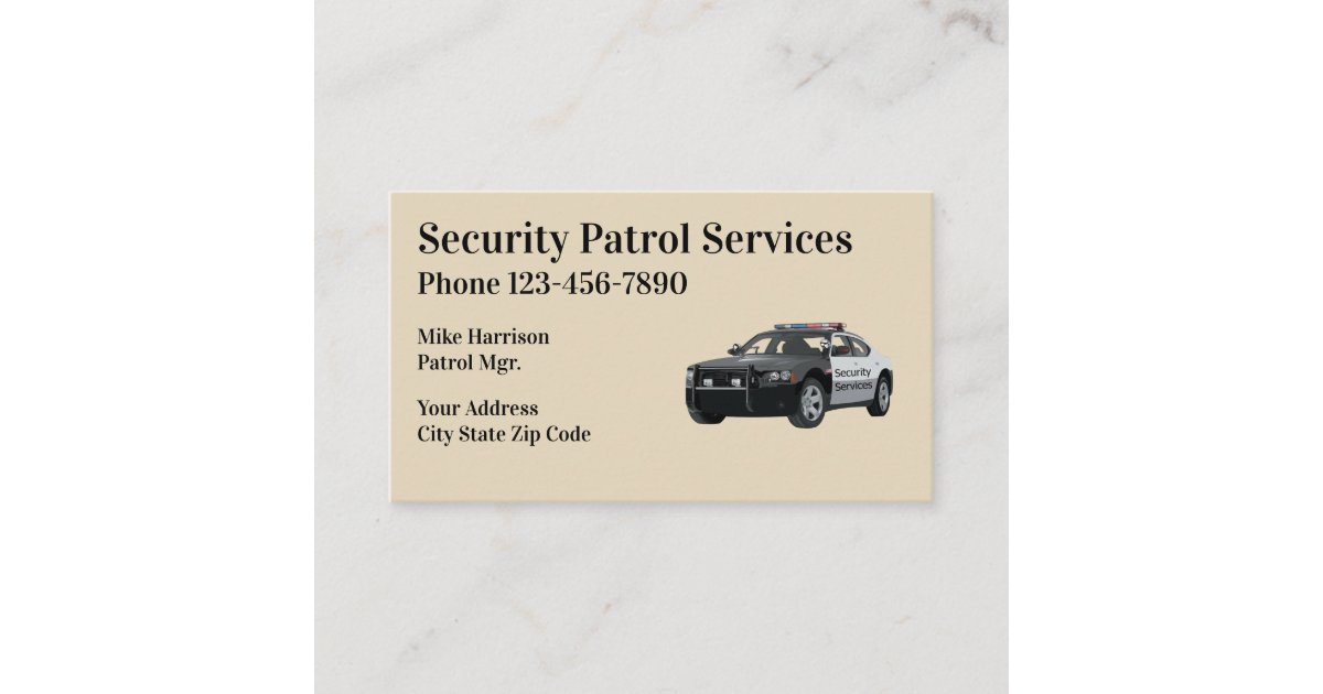 Professional Security Services Business Card | Zazzle