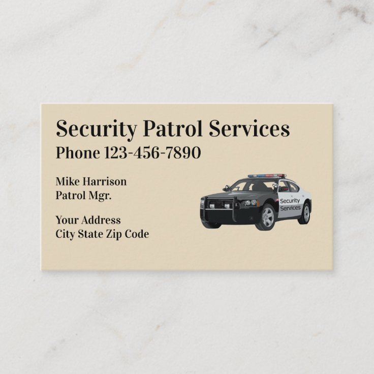 Professional Security Services Business Card | Zazzle