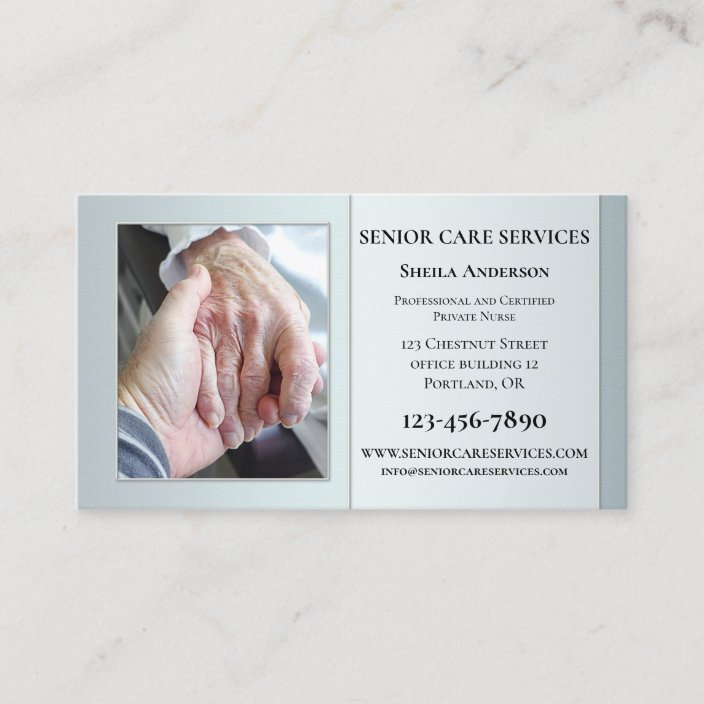 Professional Senior Care Custom Photo Business Card | Zazzle